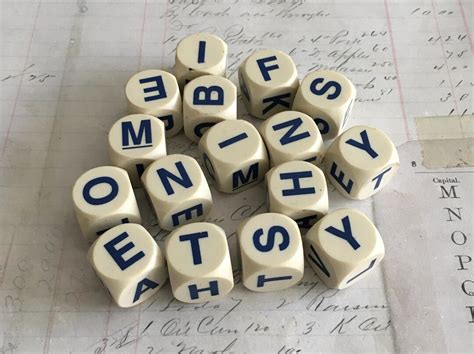 Boggle Dice 16 Vintage Boggle Letter Word Dice Game Pieces Wooden Cubes Great For Crafts Etsy