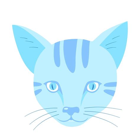 Isolated Of Light Blue Cats Face On Flat Vector 14478264 Vector Art