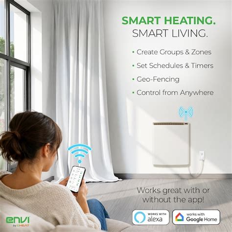 Envi Smart Wifi 500 Watt 120v Plug In Convection Electric Panel Wall