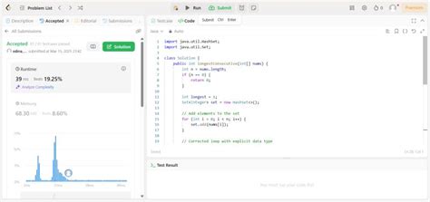 100daysofcode Leetcode Java Hashset Consecutivesequence Edina A