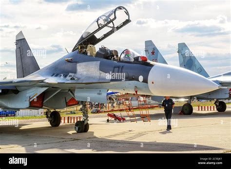 Moscow Region August 28 2015 Russian Multirole Fighter Sukhoi Su 30