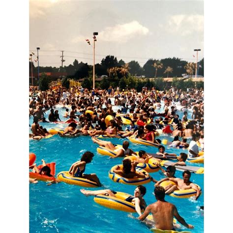 Jay Wolke Crowded Swimming Pool Signed Vintage Color Photograph