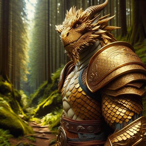 Gold Scaled Male Dragonborn Dungeons And Dragons Races 5e Dnd