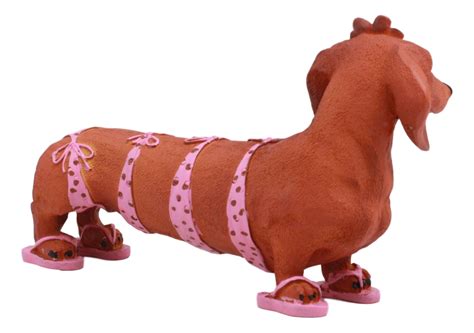 Ebros Doxie Collection Pink Polkadot Bikini Beach Bod Sexy Dachshund F