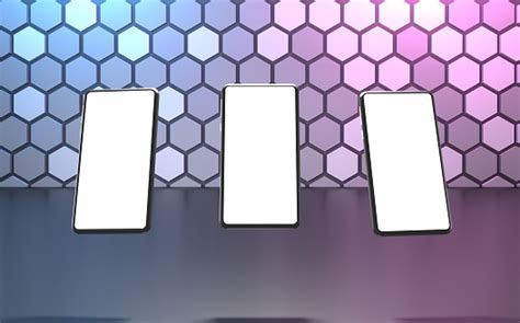 육각형 3d 배경 스마트 폰 흰색 화면 그림 렌더링 전단지 디자인 비즈니스 디자인 모든 제품 디자인 등 0명에 대한 스톡 사진 및 기타 이미지 Istock