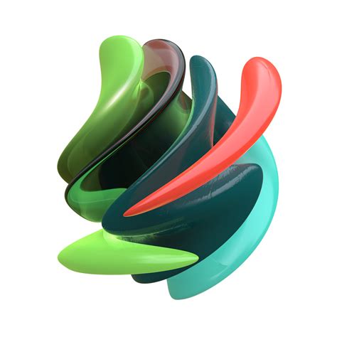 Vibrant Dynamic Plastic Objects Stylish Abstract Twisted Shapes In