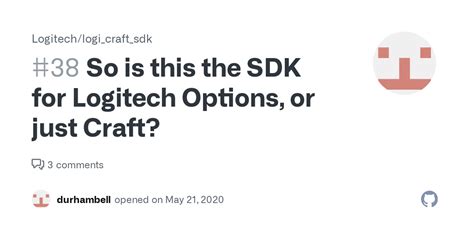 So Is This The SDK For Logitech Options Or Just Craft Issue Logitech Logi Craft Sdk