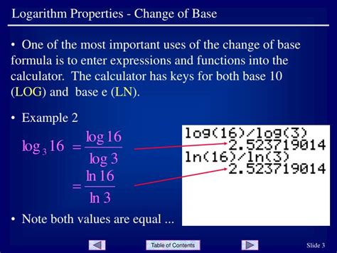 PPT Logarithm Properties Change Of Base PowerPoint Presentation ID 1299747