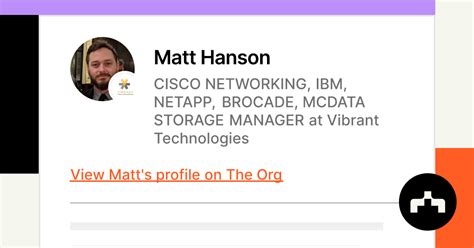 matt hanson cisco networking ibm netapp brocade mcdata storage