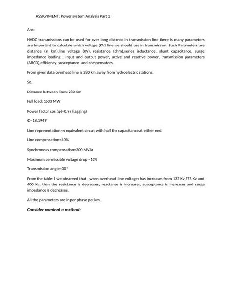 Power System Analysis Part 2 Desklib