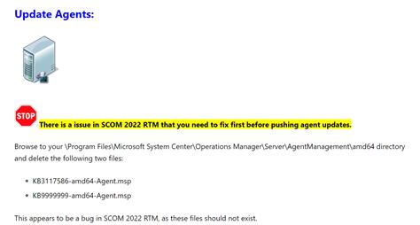 scom 2022 ur1 cannot update agents microsoft qanda