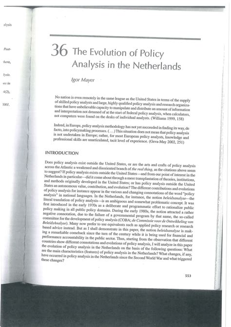 Pdf The Evolution Of Policy Analysis In The Netherlands