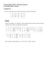 Solving Linear Equations by Gaussian Elimination | Linear | Course Hero