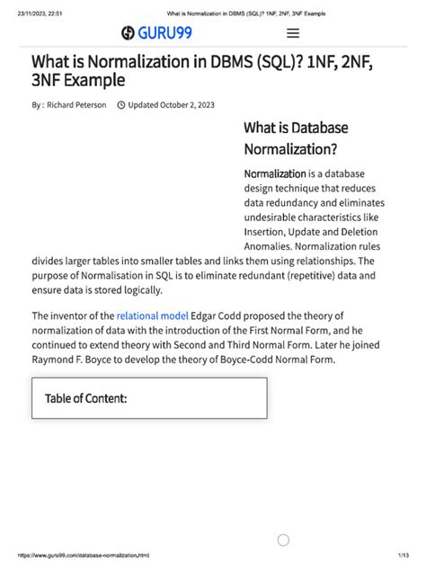 Database Normalization Pdf