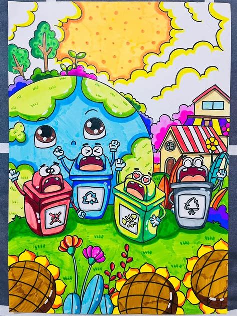 垃圾分类图片儿童画 优秀作品简单（共14张） 儿童画图片大全