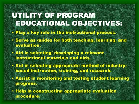 Developing Program Educational Objectives And C Os Ppt