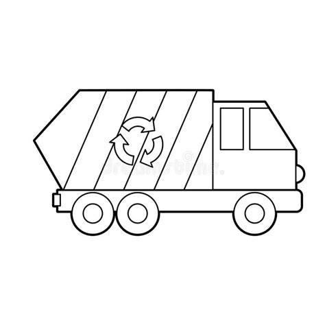 Garbage Truck Outline Clip Art