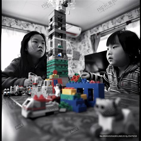 Ai创作图大型乐高积木场景 童年模型乐高 搭积木的小姑娘 积木王国 百姓家庭生活 儿童玩具儿童娱乐 新中国家庭生活场景 乐高式玩具 乐高作品 小朋友快乐玩耍 积木拼装式建筑 美少女积木 搭积木