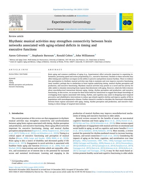 Pdf Rhythmic Musical Activities May Strengthen Connectivity Between Brain Networks Associated