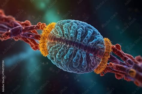 An Illustration Of A Mitochondria In Cross Sectionits Interior