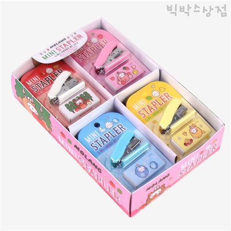 몰랑 뉴 미니 스테이플러 세트 12개입 Box 휴대용 호치케스 스템플러 사무용 학용품 홈플러스 택배배송