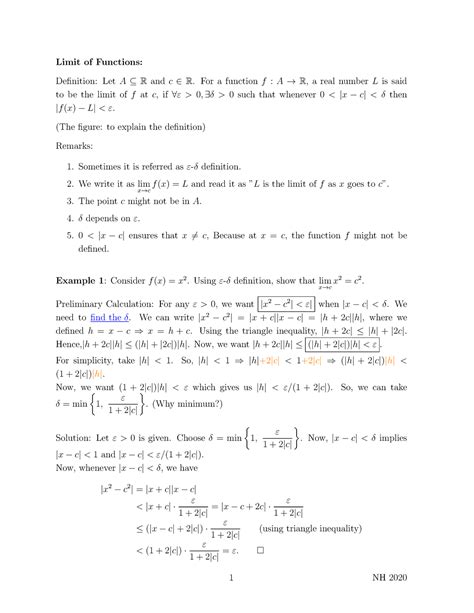 real analysis lecture 20 limit of functions definition let a ⊆ r