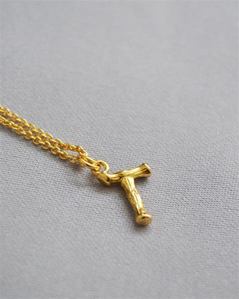 Gold Letter T Initial Pendant Necklace Inxsky