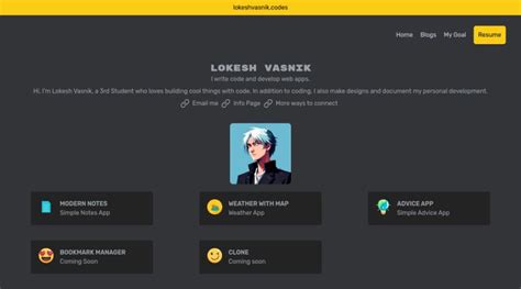 Lokesh Vasnik On Linkedin Started Working On My New Portfolio Website