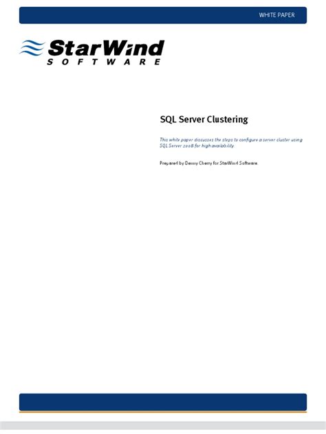 Sql Server Clustering Guide Pdf Computer Cluster Windows Server 2003