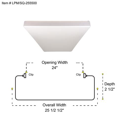 Lpmsq 255500 2x4 Squareline Style White Acrylic Diffuser Lighting