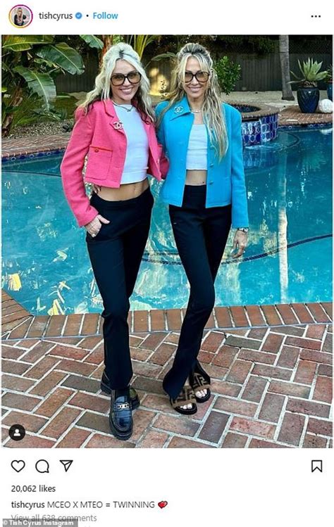 Seeing Double Miley Cyrus Poses Side By Side With Lookalike Mom Tish