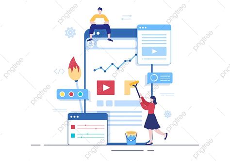 Ui 디자이너와 비즈니스 정보 및 팀 공유 아이디어를 위한 Ux 프로그래머 평면 디자인 벡터 일러스트 레이 션 나열한 것 페이지 Png 일러스트 및 벡터 에 대한