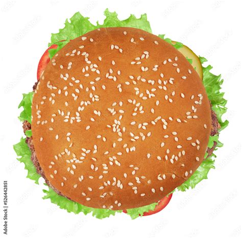 Poster Burger Top View Isolated Wall Art Ukposters