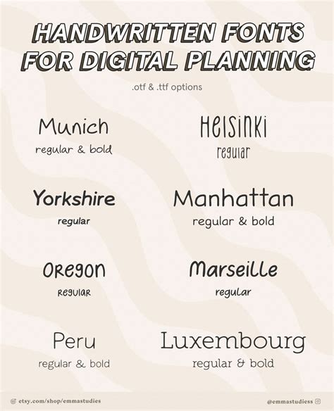 Handwritten Fonts For Digital Planning Free Download