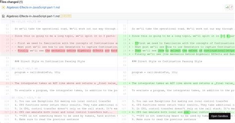 React Github Like Diff Example Codesandbox