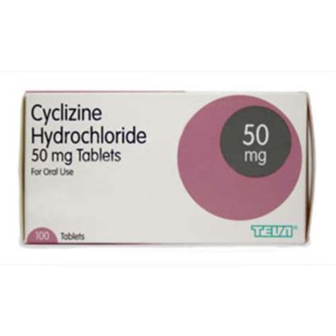 Cyclizine Hydrochloride 50mg 100 Tablets Uk Buy