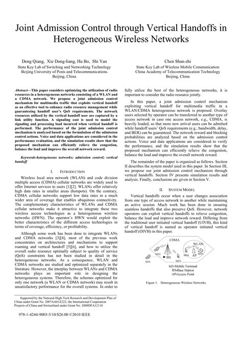 Pdf Joint Admission Control Through Vertical Handoffs In Heterogeneous Wireless Networks