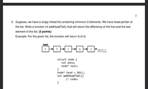 Solved 2 3 Suppose We Have A Singly Linked List Containing