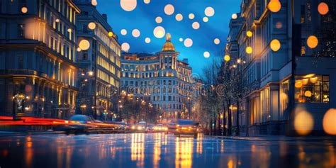 Abstract Blue Bokeh Background With Sparkling Lights Stock Illustration Illustration Of People