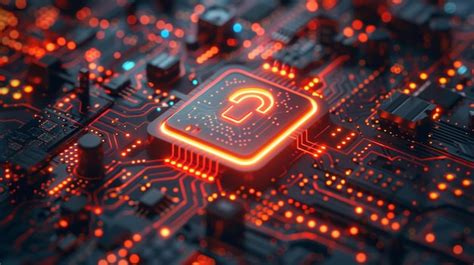 Premium Photo 3d Rendering Of Digital Information Protection Microchip Circuit Concept Lock