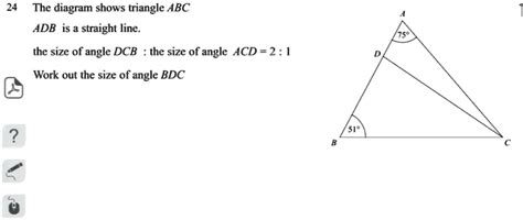 Solved R The Diagram Shows Triangle Abc Adb Is A Straight Line The Size Of Angle Dcb The Size