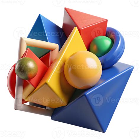 Vibrant Rustic A Dynamic Composition Of Fragmented Geometric Shapes In Bold Primary Colors