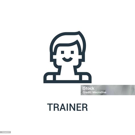 체육관 컬렉션에서 트레이너 아이콘 벡터입니다 얇은 라인 트레이너 개요 아이콘 벡터 일러스트 레이 션 강사에 대한 스톡 벡터 아트 및 기타 이미지 Istock