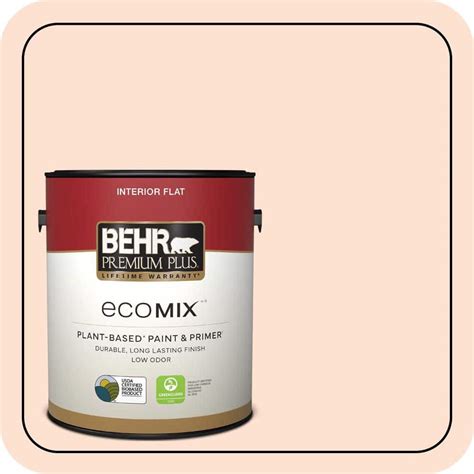 Behr Premium Plus 1 Gal 220a 1 Powdered Peach Flat Ecomix Plant Based