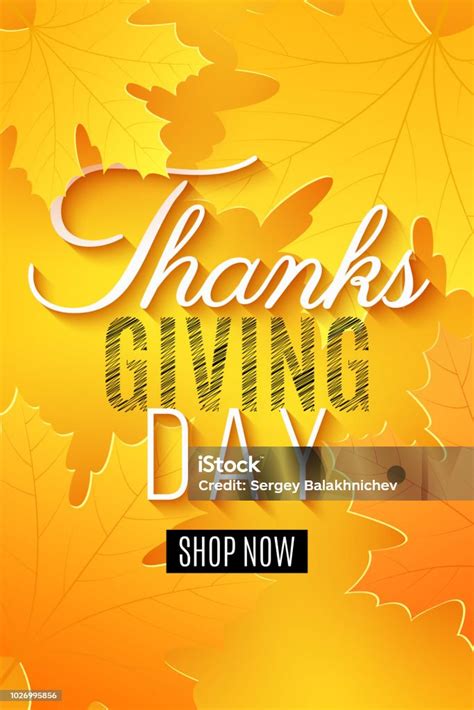 행복 한 추수 감사절 하루입니다 판매를 위한 포스터입니다 인사말 초대 카드입니다 서 예 고 글자입니다 가 웹 배너입니다 벡터 일러스트입니다 Eps 10 10월에 대한 스톡