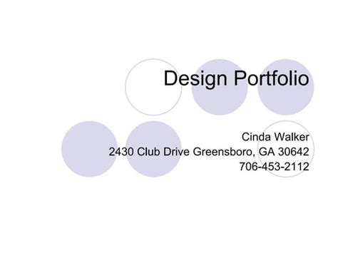 Cinda Walker Portfolio Pdf