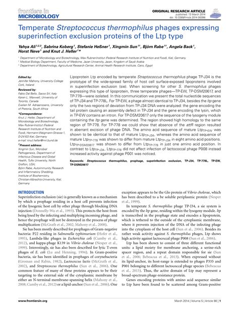 Pdf Temperate Streptococcus Thermophilus Phages Expressing