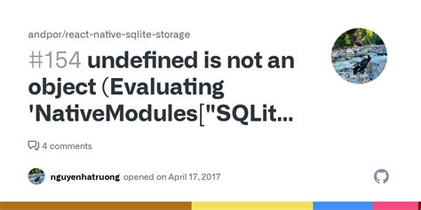 Undefined Is Not An Object Evaluating Nativemodules Sqlite Method Help Me · Issue 154