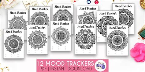 Mandala Bullet Journal Mood Tracker Bundle Masha Plans
