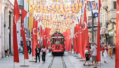 İstiklal Caddesinde Kartpostallık Görüntüler 30 Ağustos Zafer Bayramı